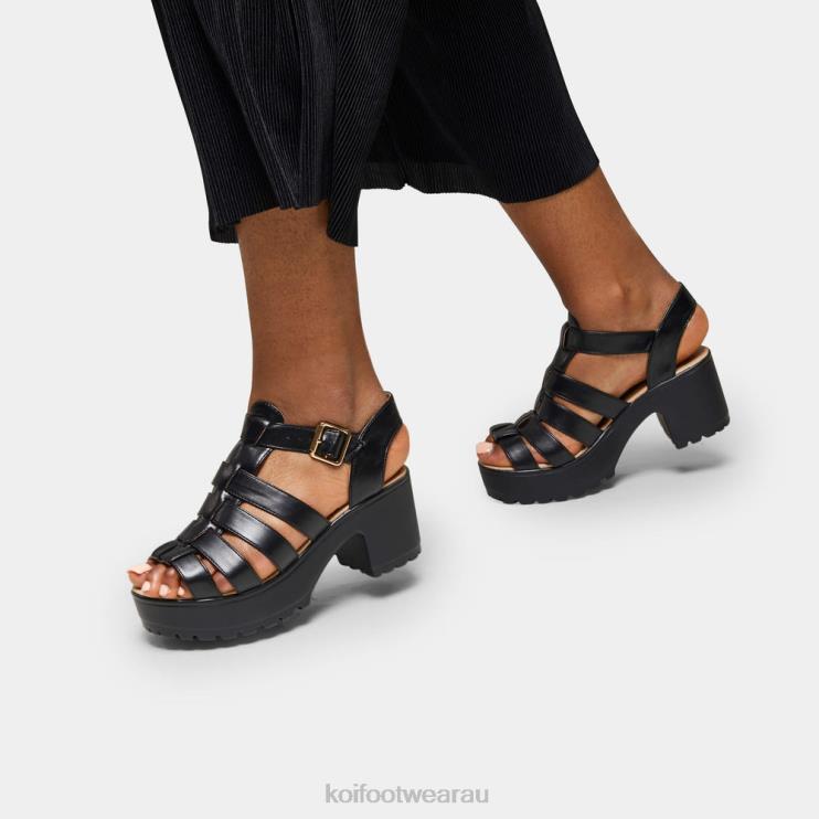Sii Strappy Cleated Sandals 0N86J137 Women KOI footwear Sandal | Black ...