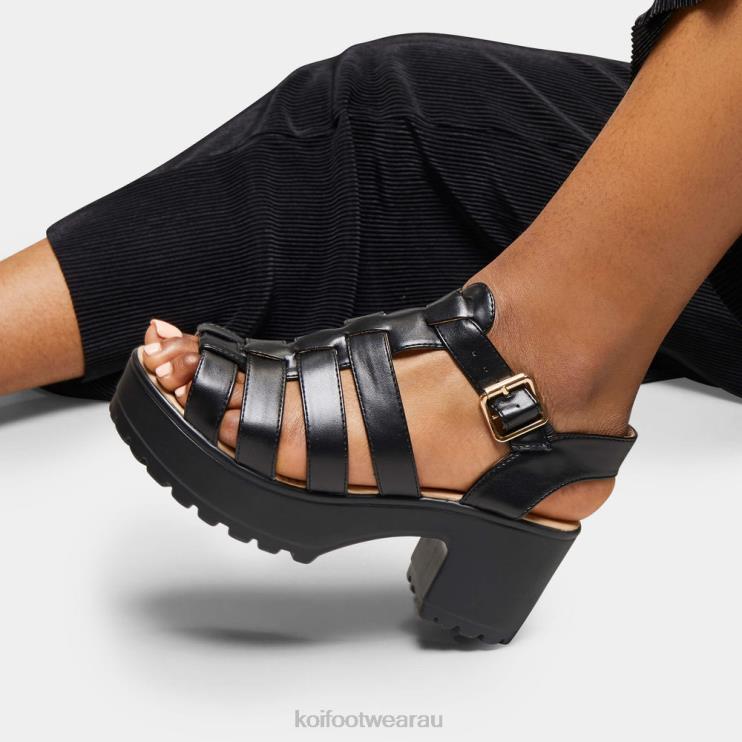 Sii Strappy Cleated Sandals 0N86J137 Women KOI footwear Sandal | Black ...